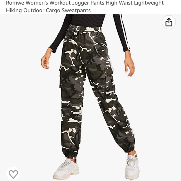 ROMWE | Pants & Jumpsuits | Romwe Camo Cargo Pants | Poshmark